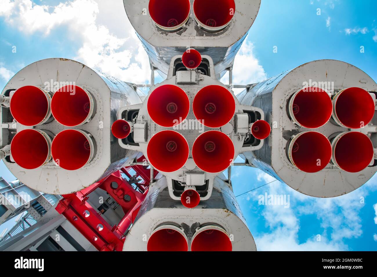 The world's first manned space rocket "Vostok" at an exhibition in ...