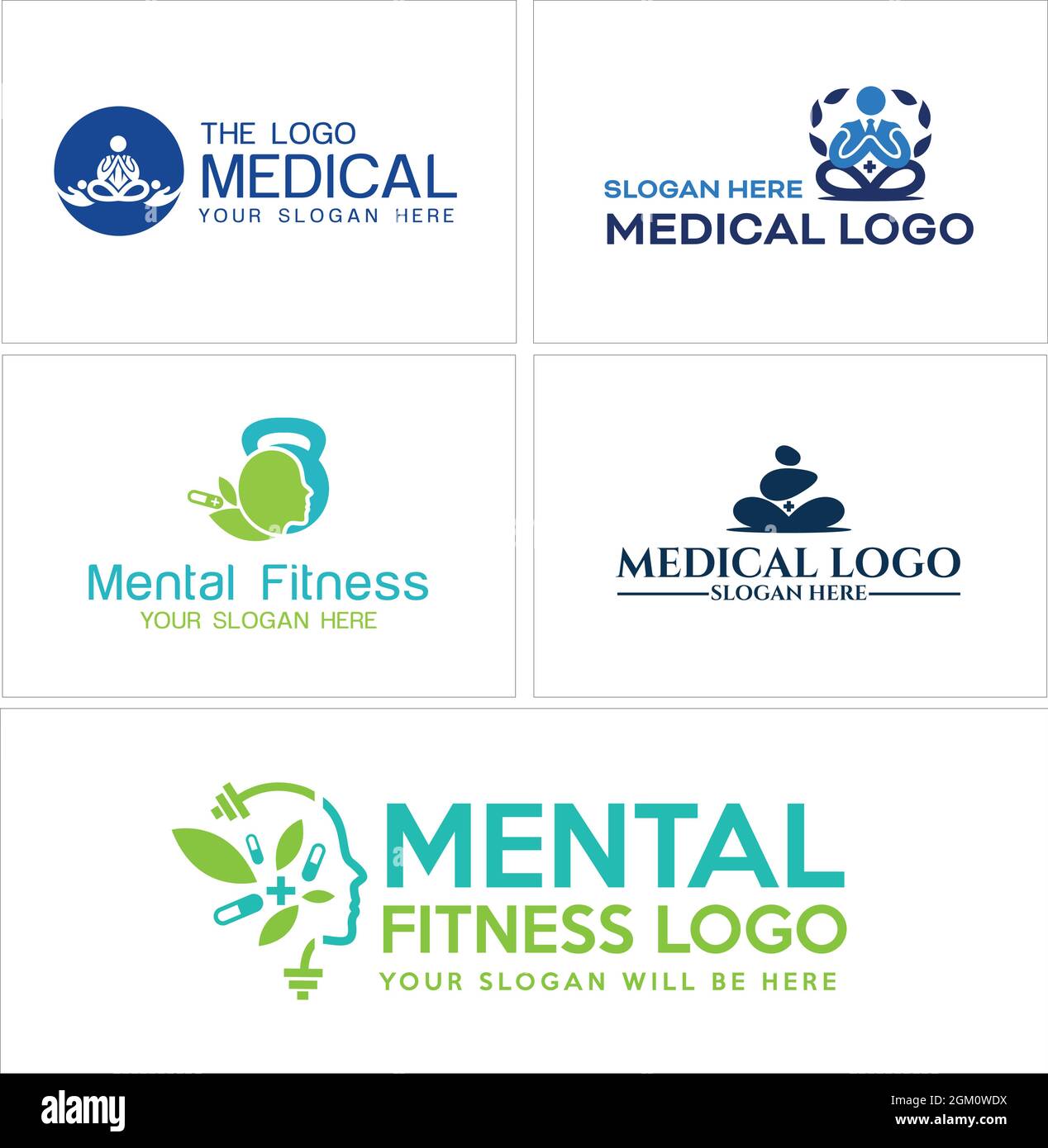 Medical therapy healthy lifestyle fitness logo design Stock Vector ...