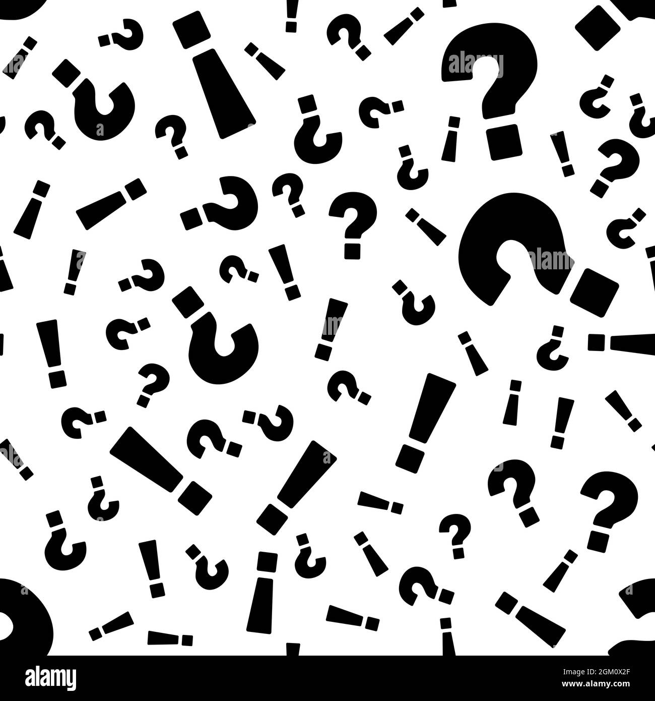 random pattern. Large and small question mark and exclamation mark ...