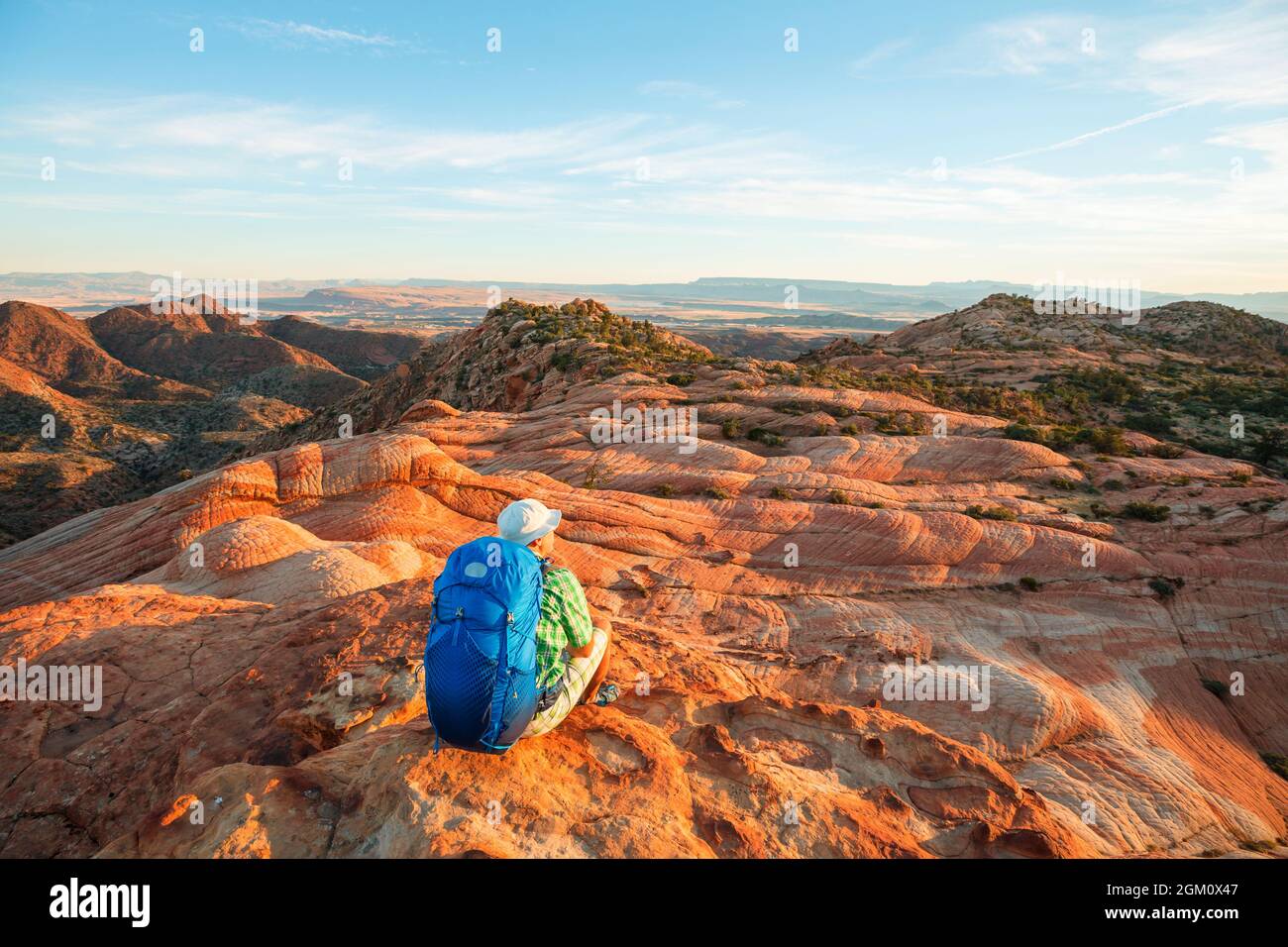Hike in the Utah mountains. Hiking in unusual natural landscapes ...