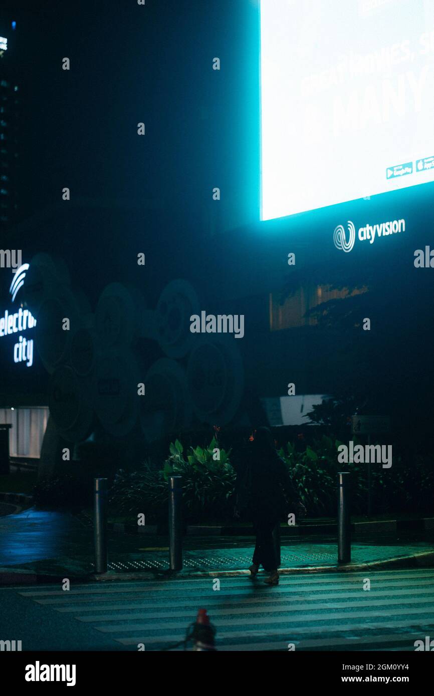 JAKARTA, INDONESIA - Jul 14, 2021: Modern street in Jakarta Indonesia ...