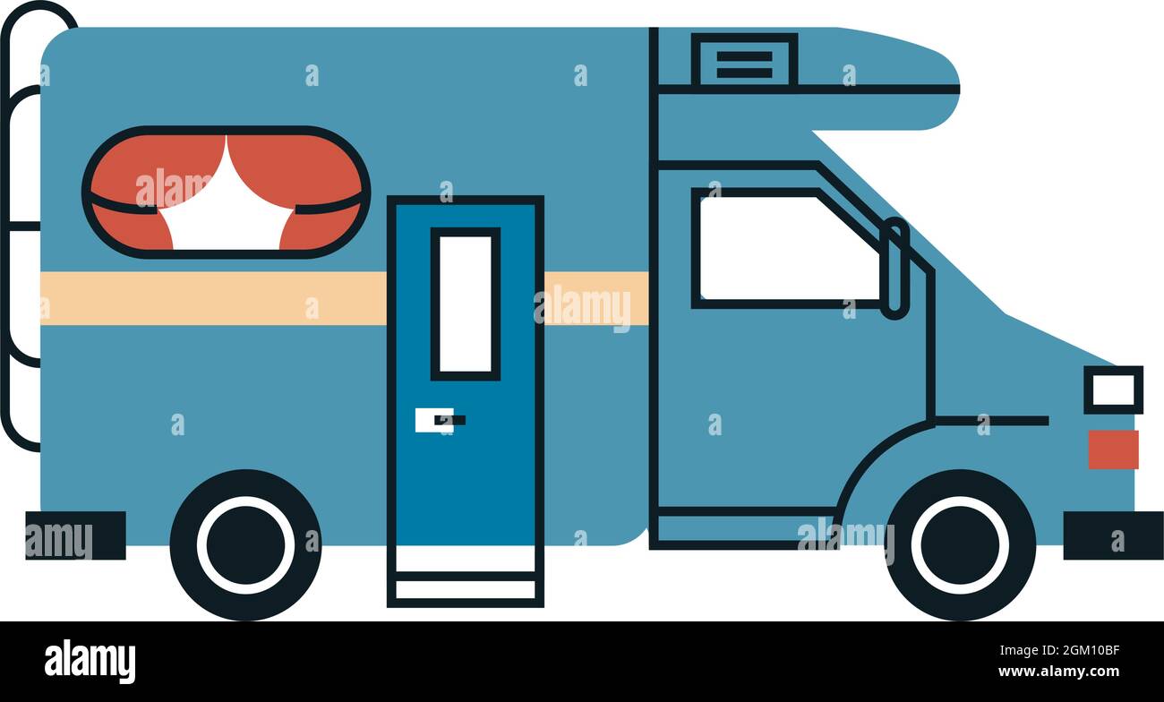 blue recreational vehicle camper Stock Vector Image & Art - Alamy