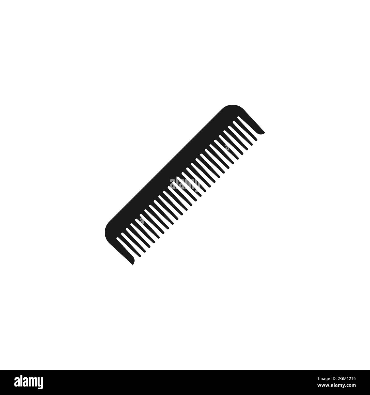 Black hair comb. Barber tool. Vector illustration isolated on white ...