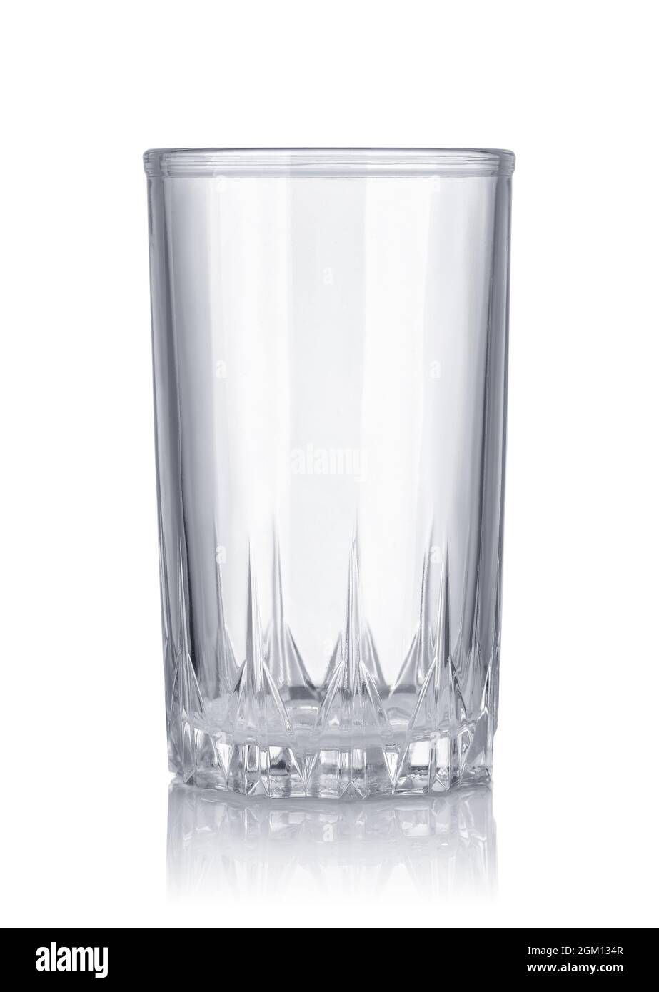 Front view of empty cut crystal glass isolated on white Stock Photo - Alamy