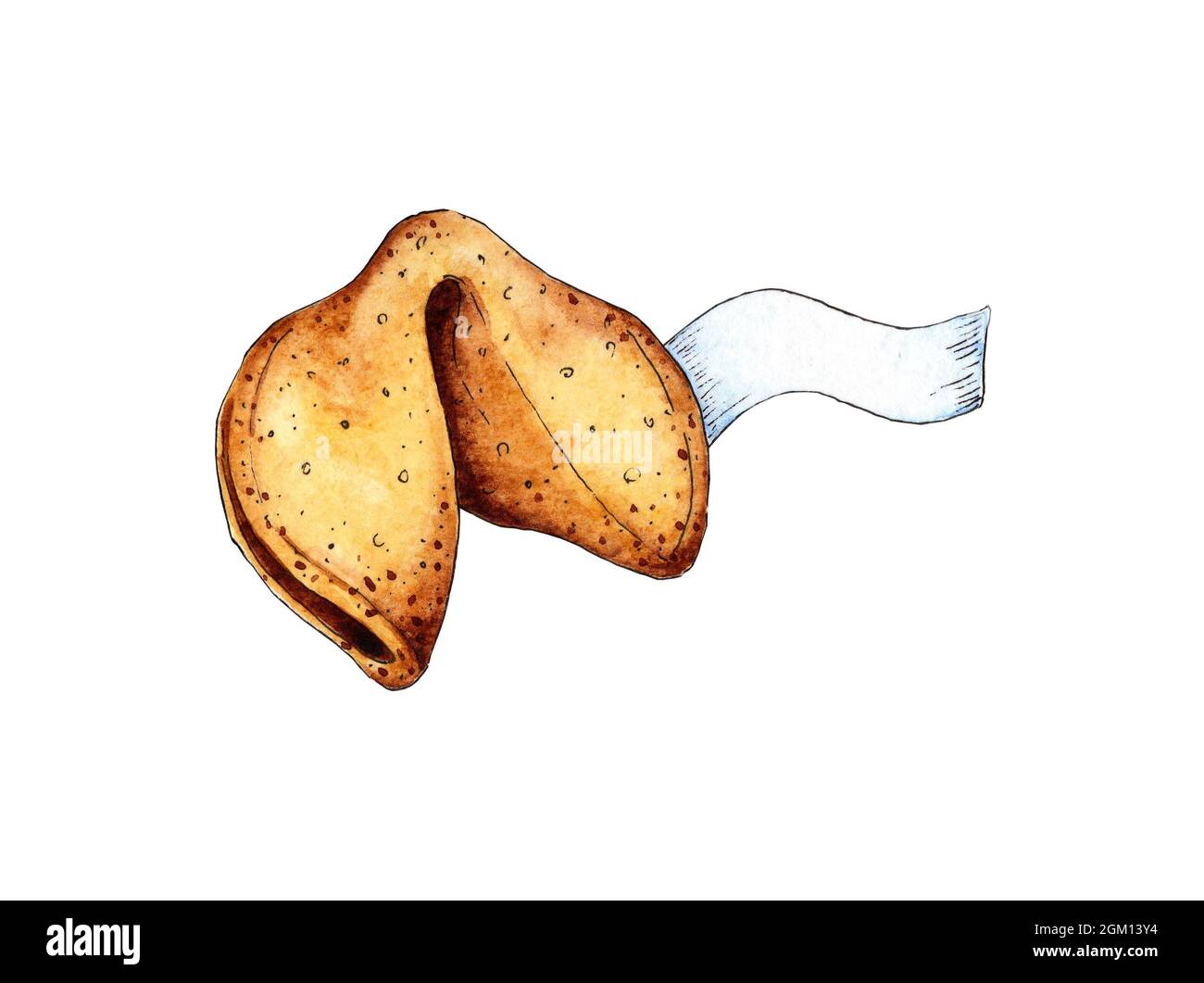 Fortune cookie watercolor painting. Chinese holiday cookies. Chinese ...