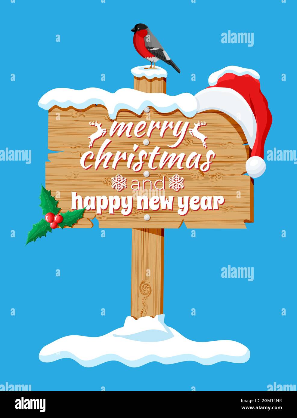 Christmas Wooden Signboard Isolated Stock Vector Image And Art Alamy