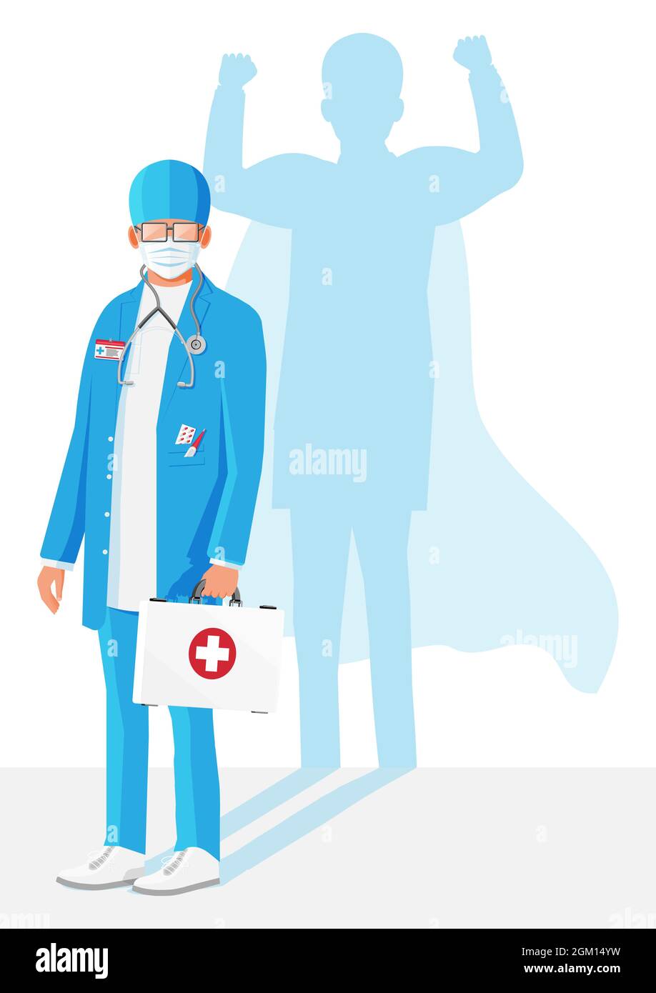 Doctor superhero cape flat hi-res stock photography and images - Alamy