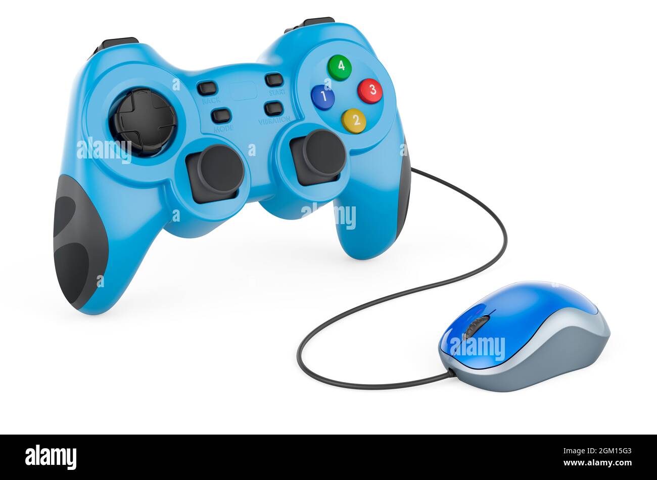 Gamepad with computer mouse. 3D rendering isolated on white background ...