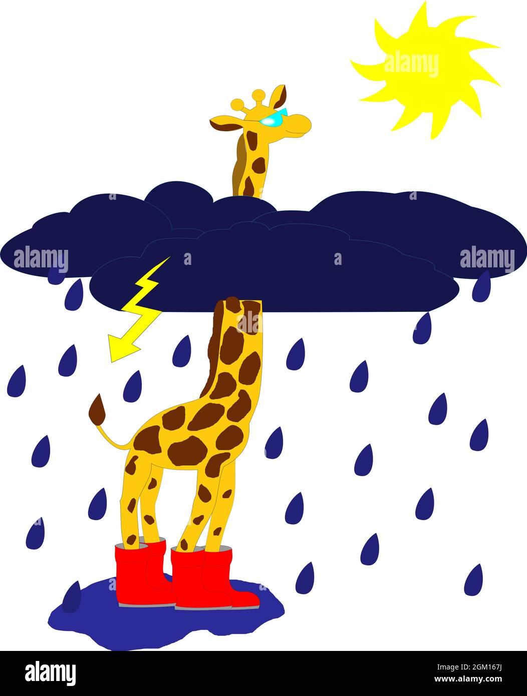 Giraffe / Think positive Stock Photo - Alamy