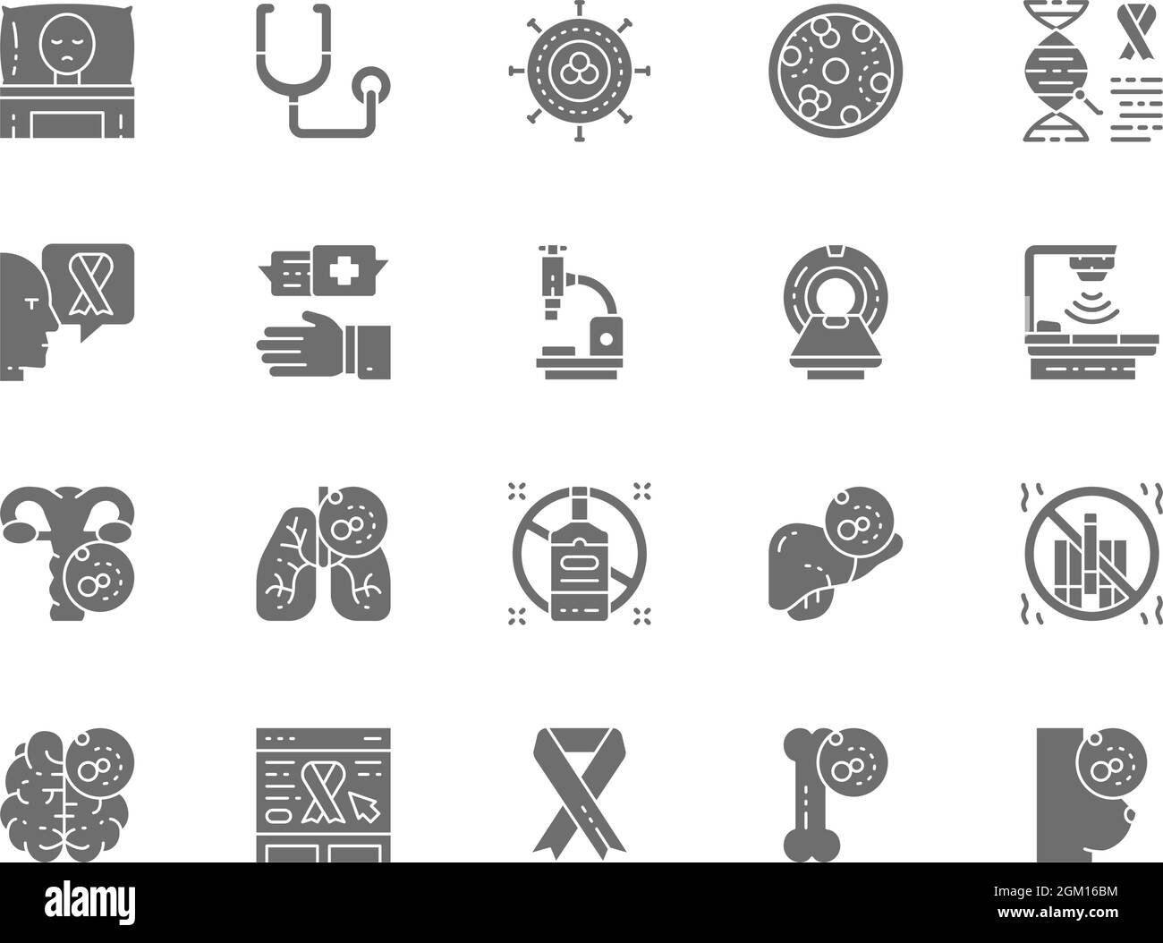 Medical icons oncology Black and White Stock Photos & Images - Alamy