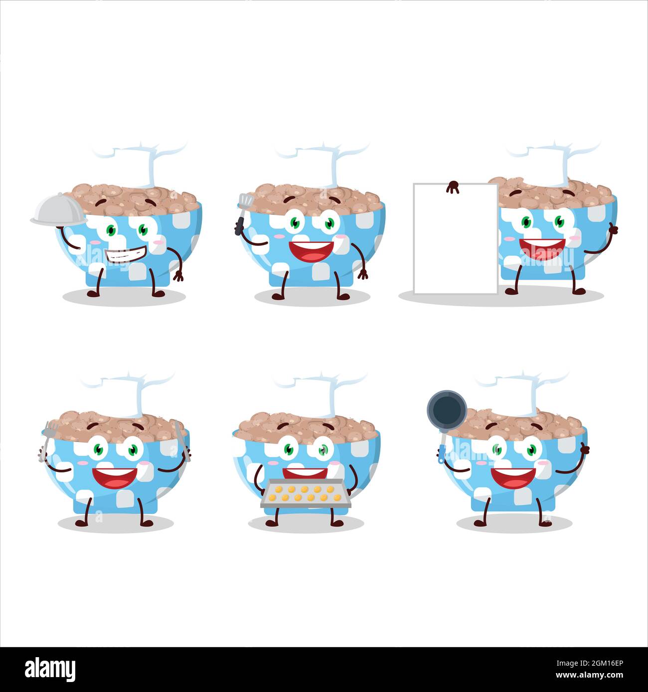 Cartoon character of pinto beans with various chef emoticons. Vector ...