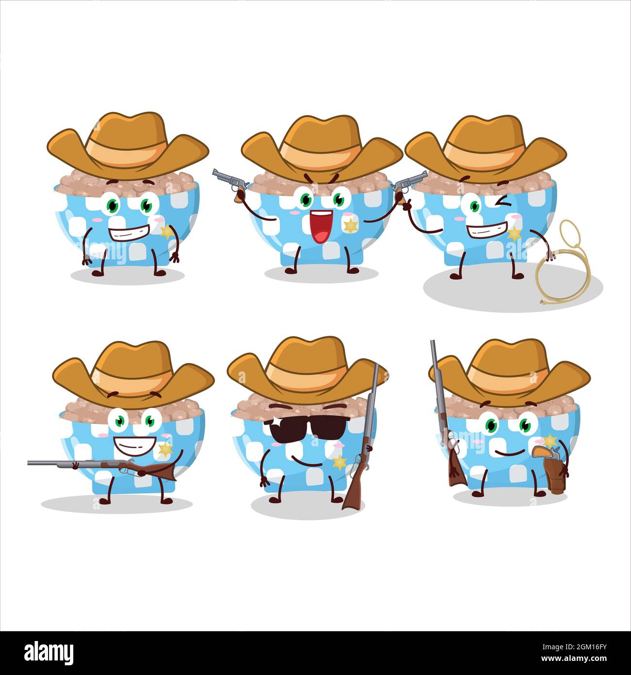 Cool cowboy pinto beans cartoon character with a cute hat. Vector ...