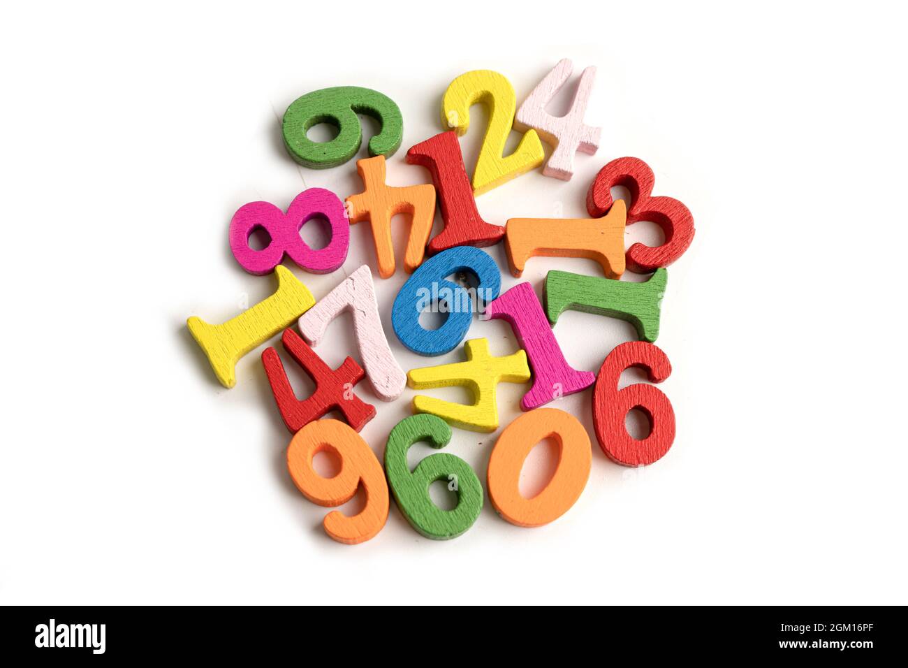 Math number colorful on white background, education study mathematics ...