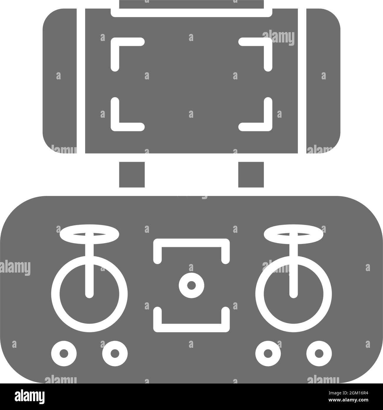 Mobile control panel for drone, remote controller, gamepad line icon ...