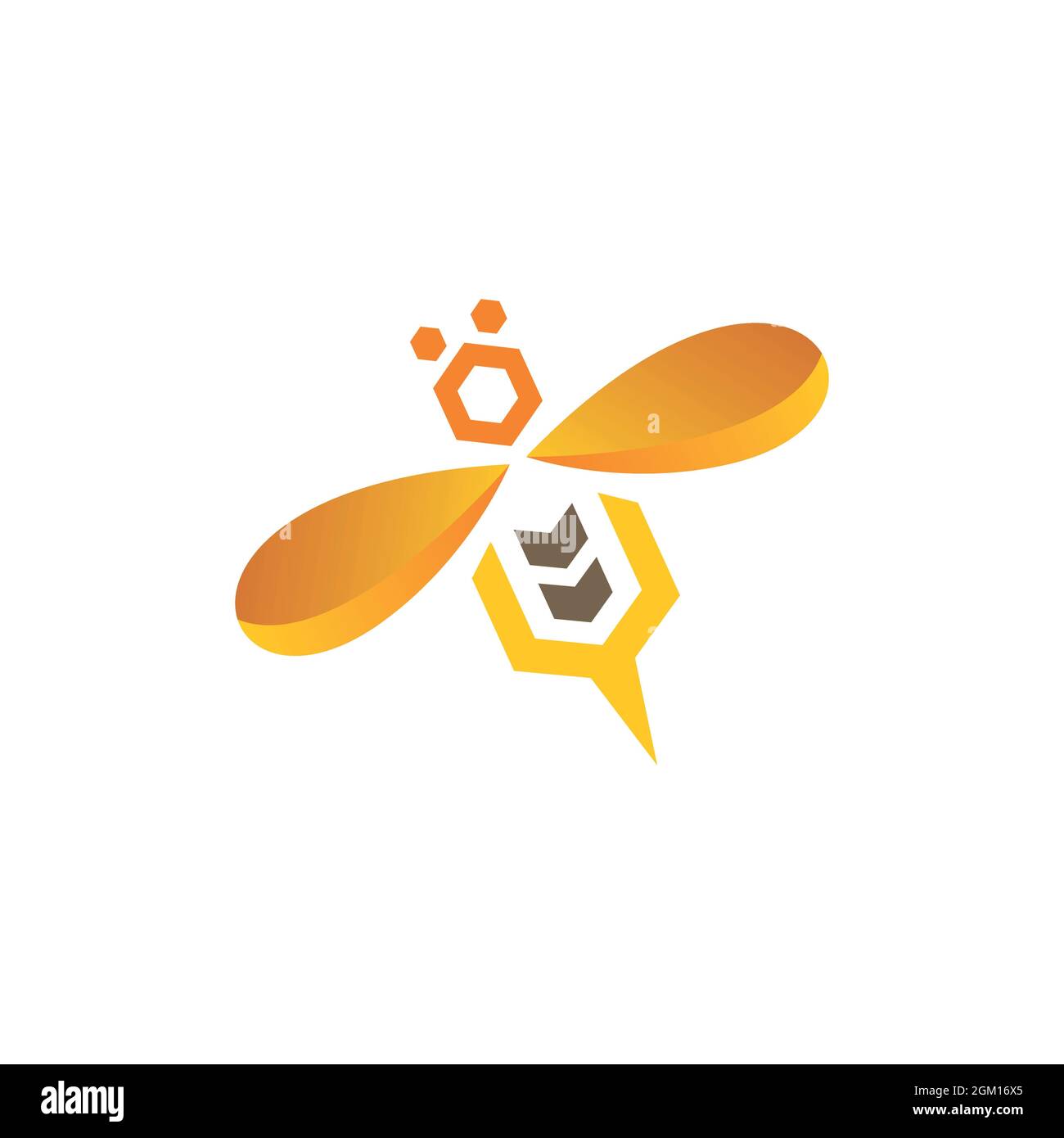 abstract bee fly stylish logo icon flat concept vector graphic design ...
