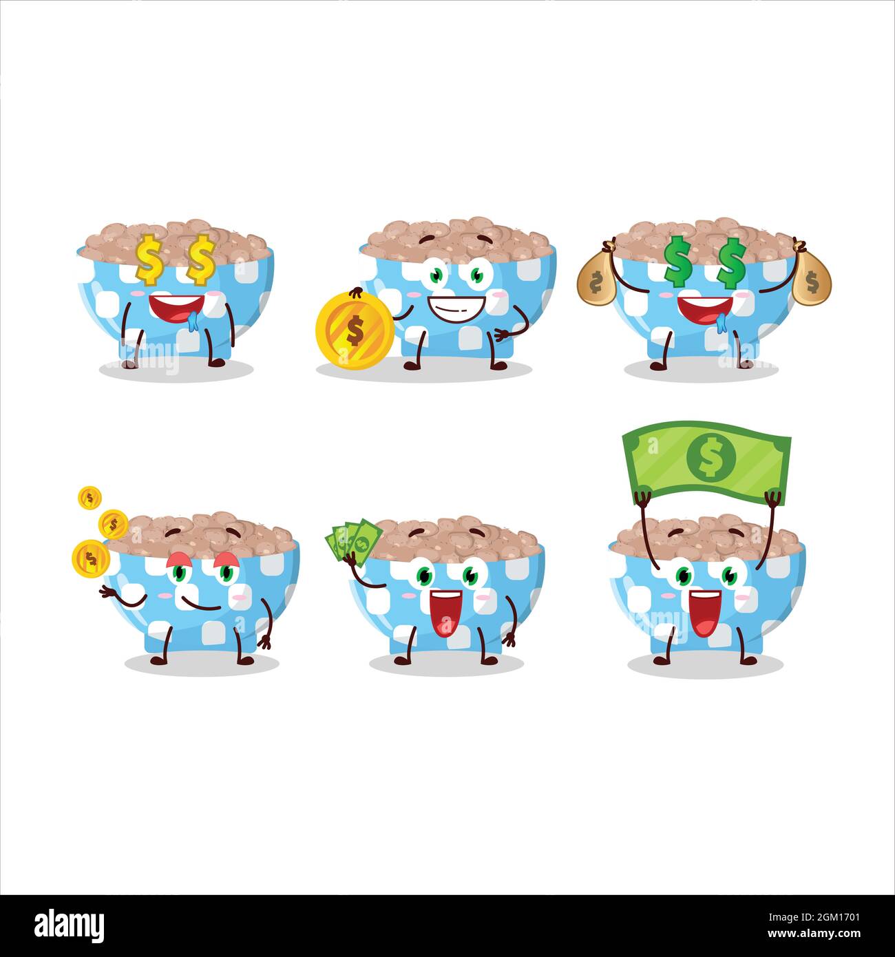 Pinto beans cartoon character with cute emoticon bring money. Vector ...
