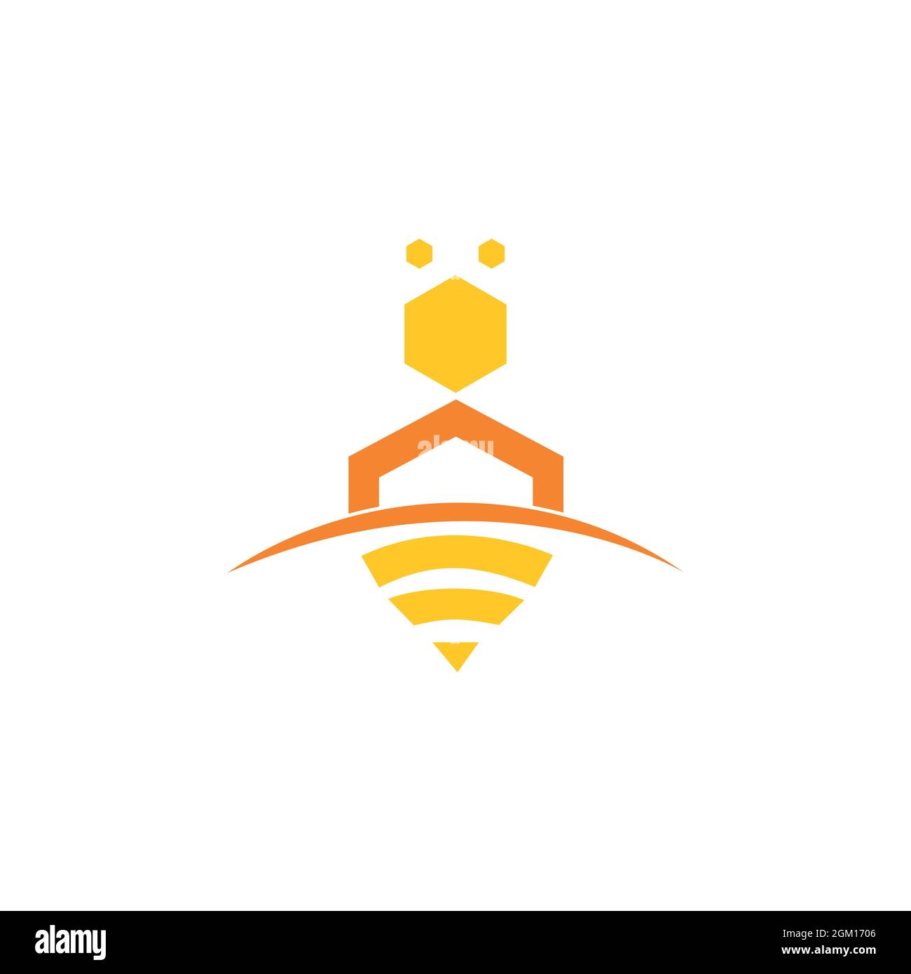 Stylish bee logo hi-res stock photography and images - Alamy