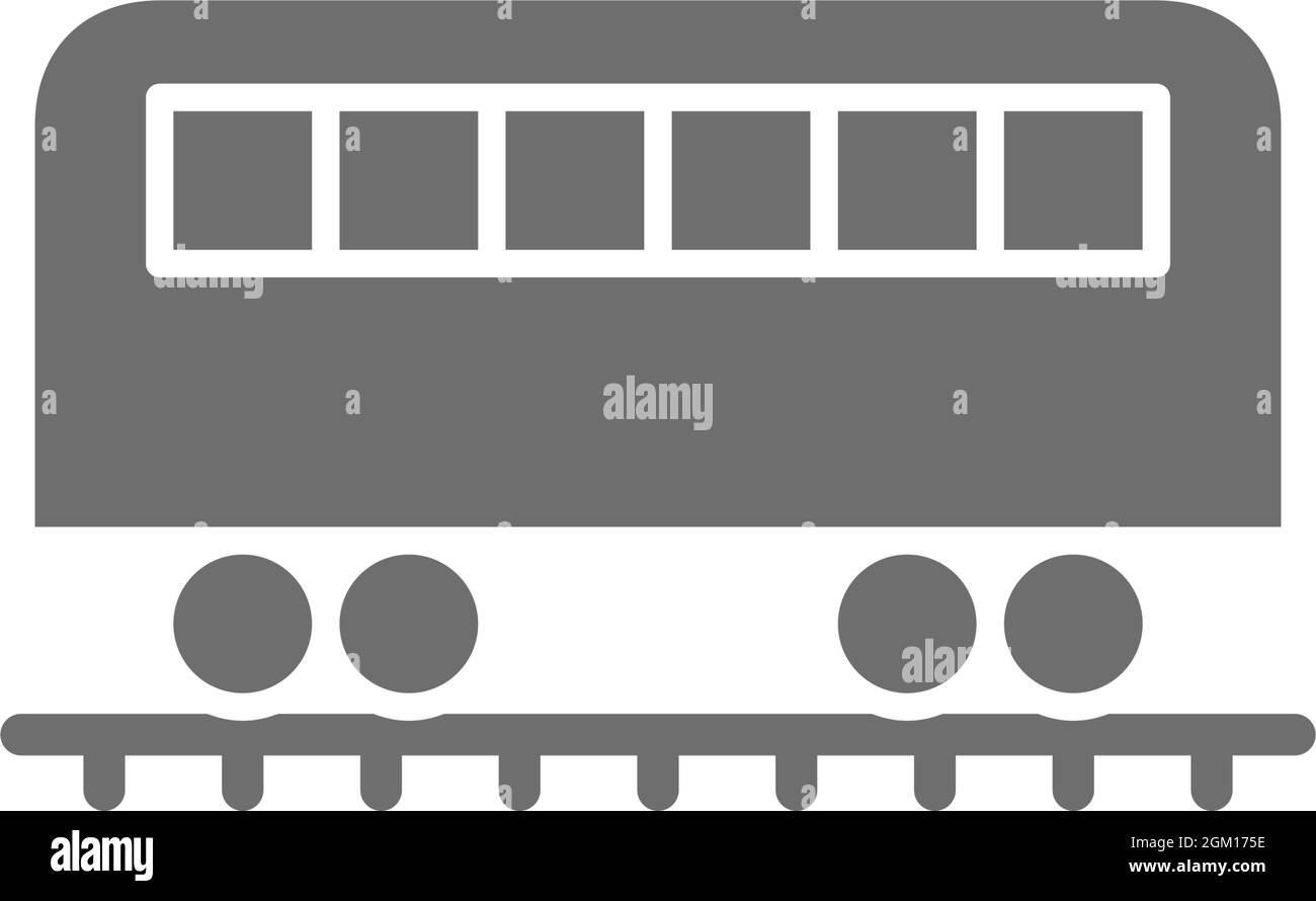 Coach on rails, train wagon, subway grey icon Stock Vector Image & Art ...