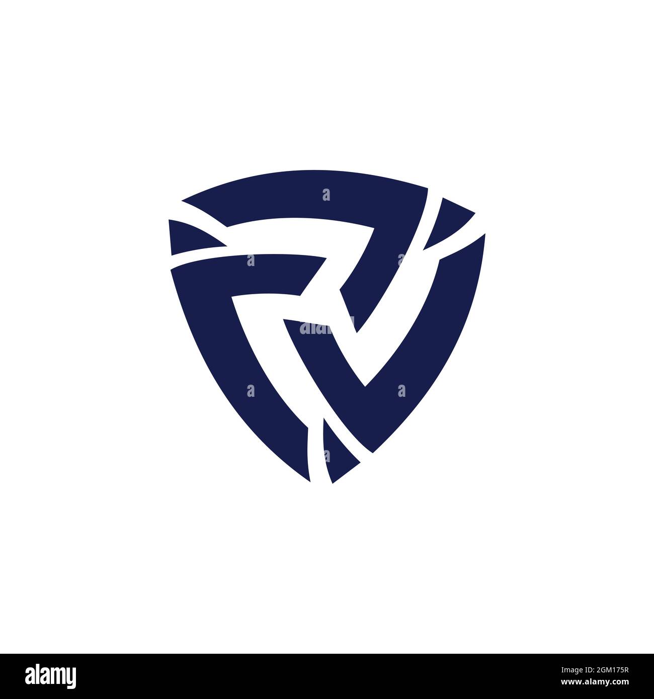 abstract shield stylish logo icon flat concept vector graphic design ...