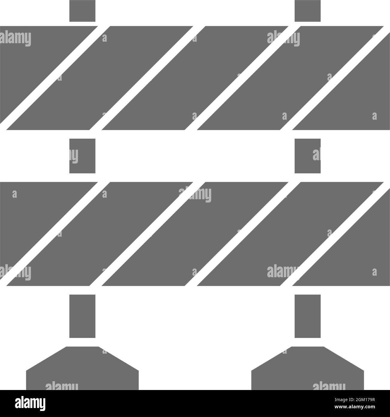 Railroad barrier, roadblock grey icon. Isolated on white background ...