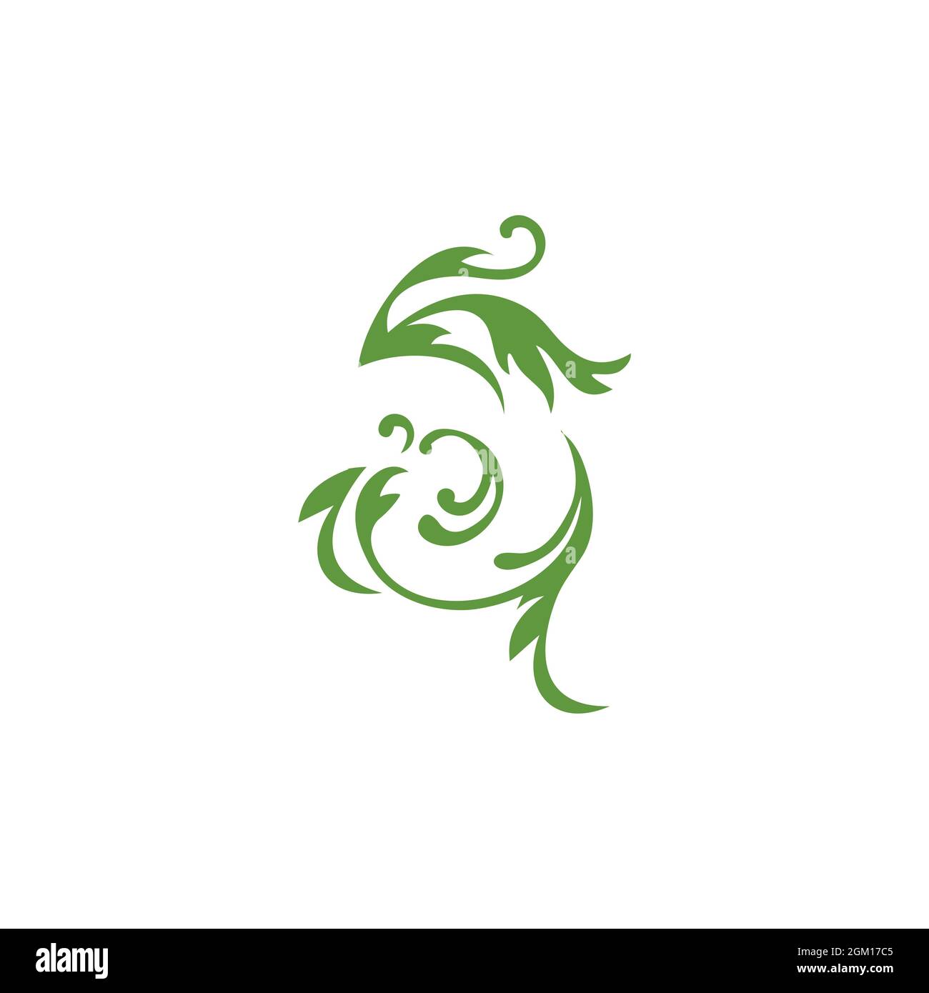 abstract number 3 three plant leaves logo icon flat concept vector ...
