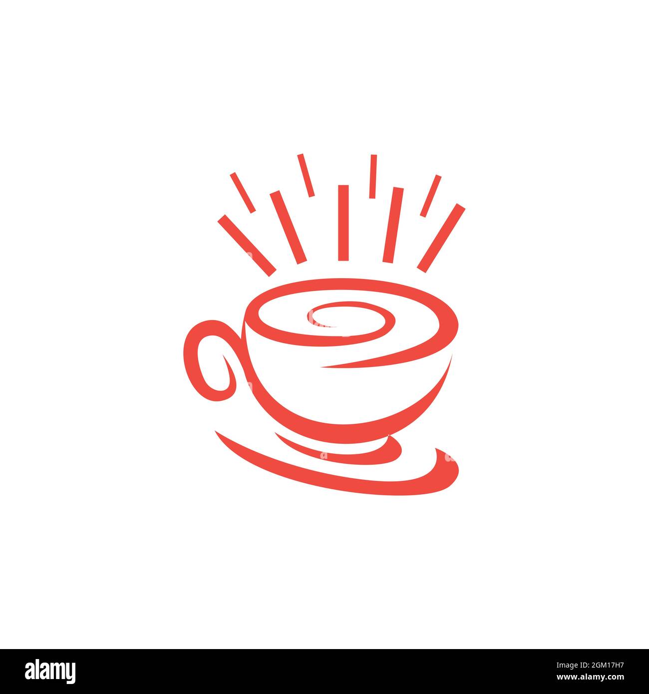 abstract rose coffee cup logo icon flat concept vector graphic design ...