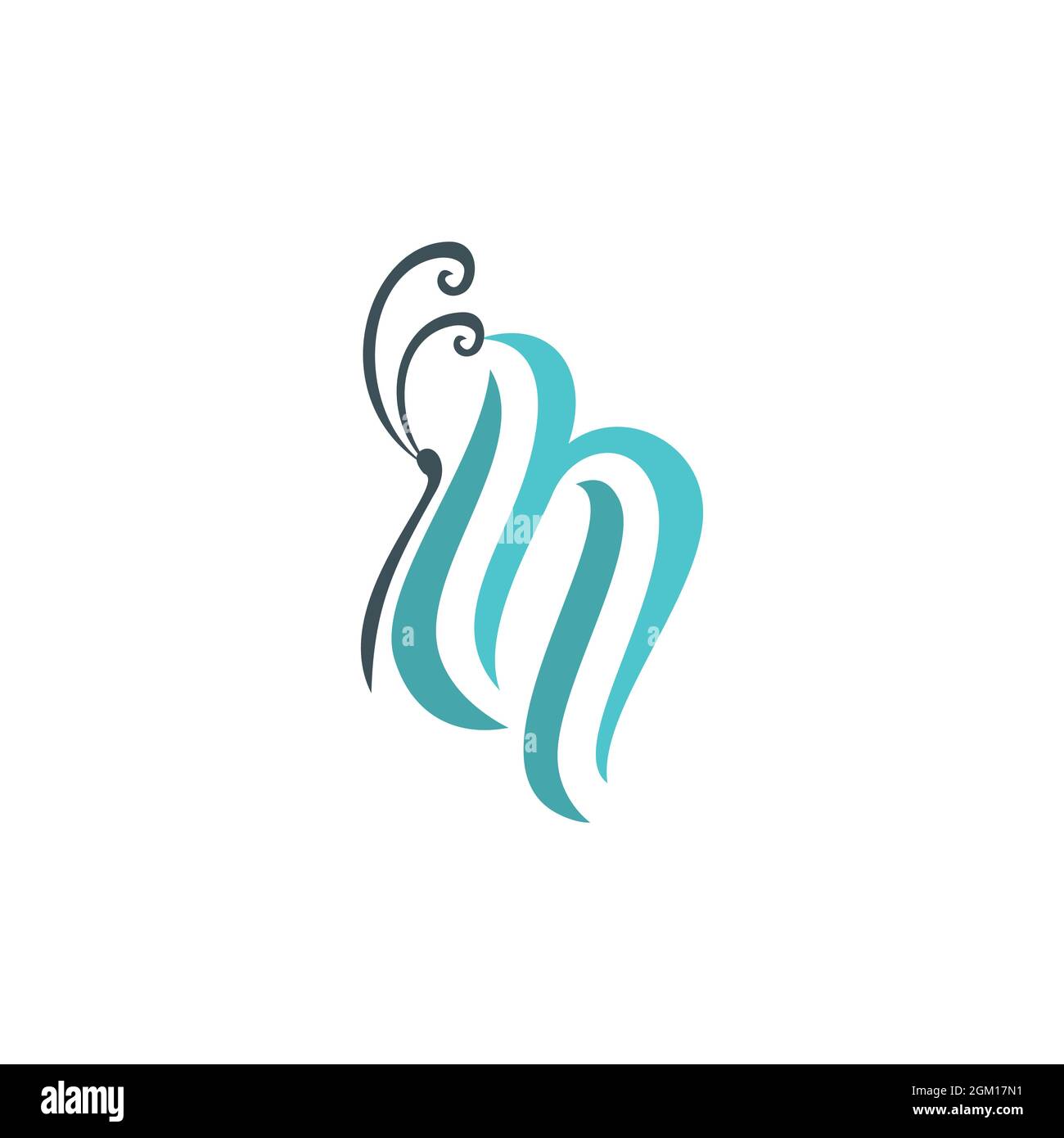 stylish butterfly letter n logo icon flat concept vector graphic design ...