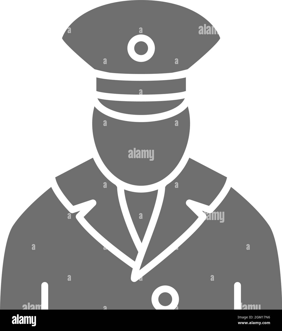 Railway worker, train conductor, subway grey icon Stock Vector Image ...