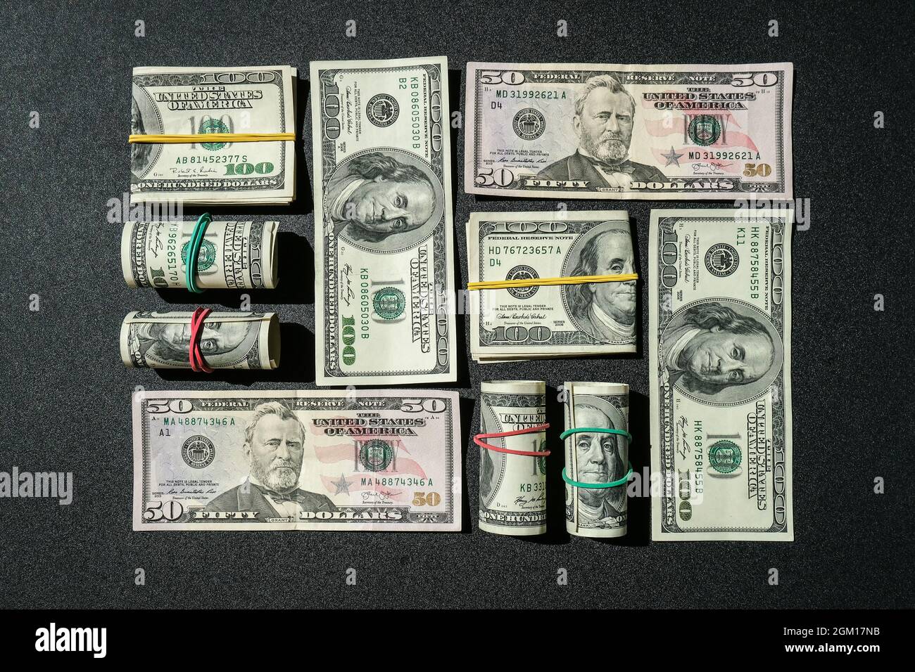 Us dollar bills are creative layout. Business concept, development ...