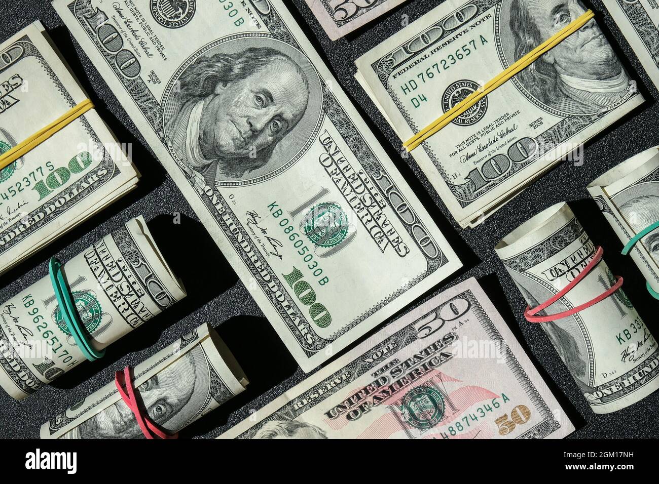 Us dollar bills are creative layout. Business concept, development ...