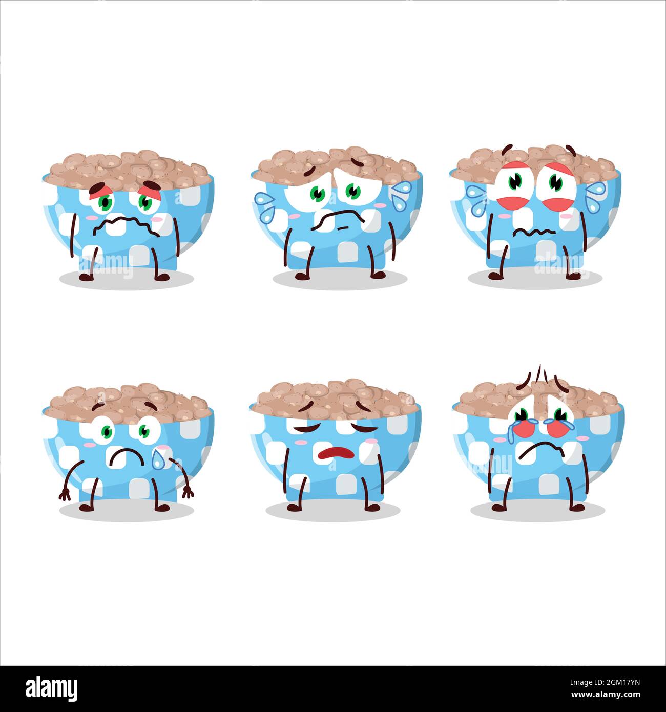 Pinto beans cartoon character with sad expression. Vector illustration ...