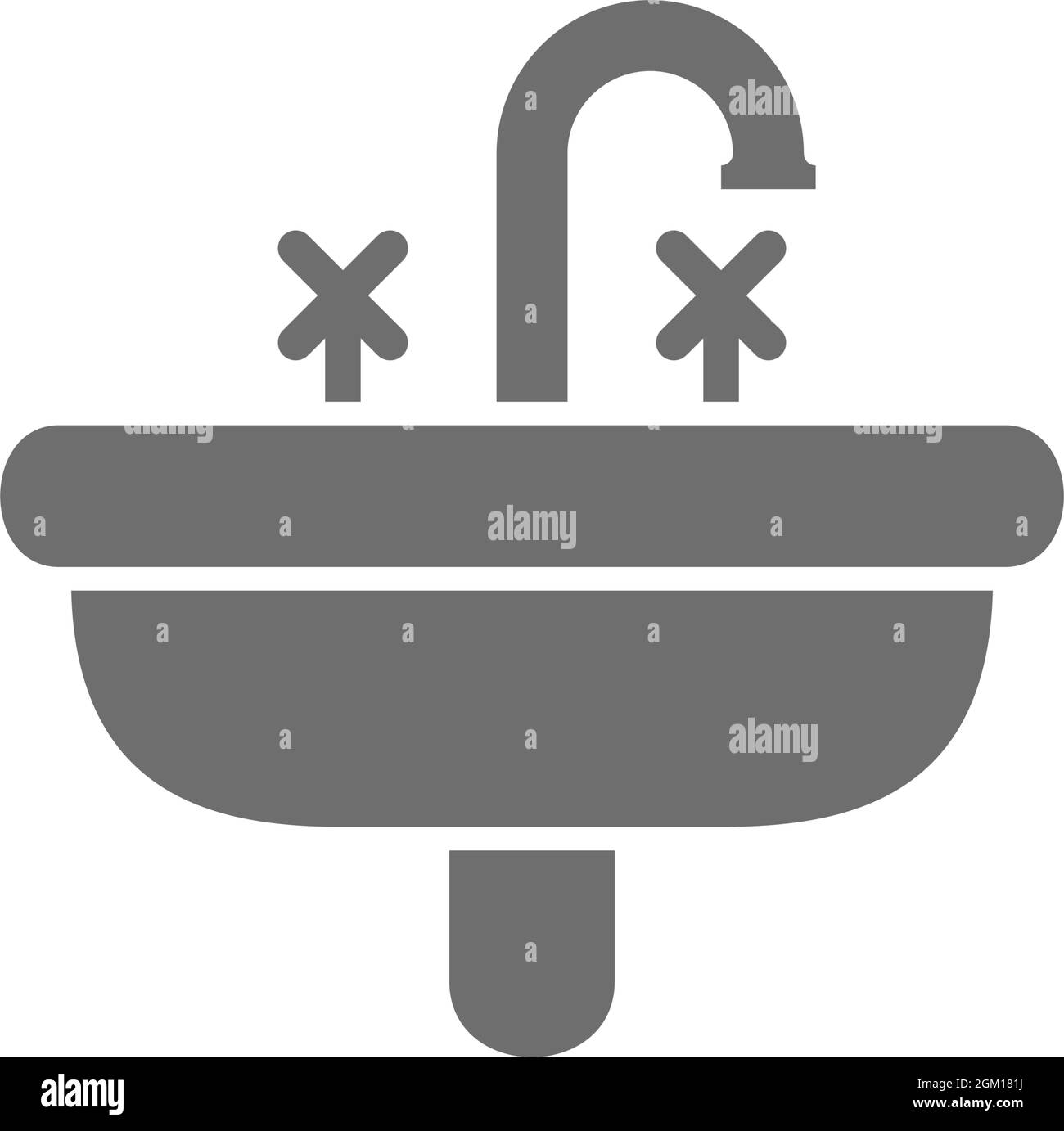 Washbasin, wash basin, sink grey icon. Isolated on white background ...