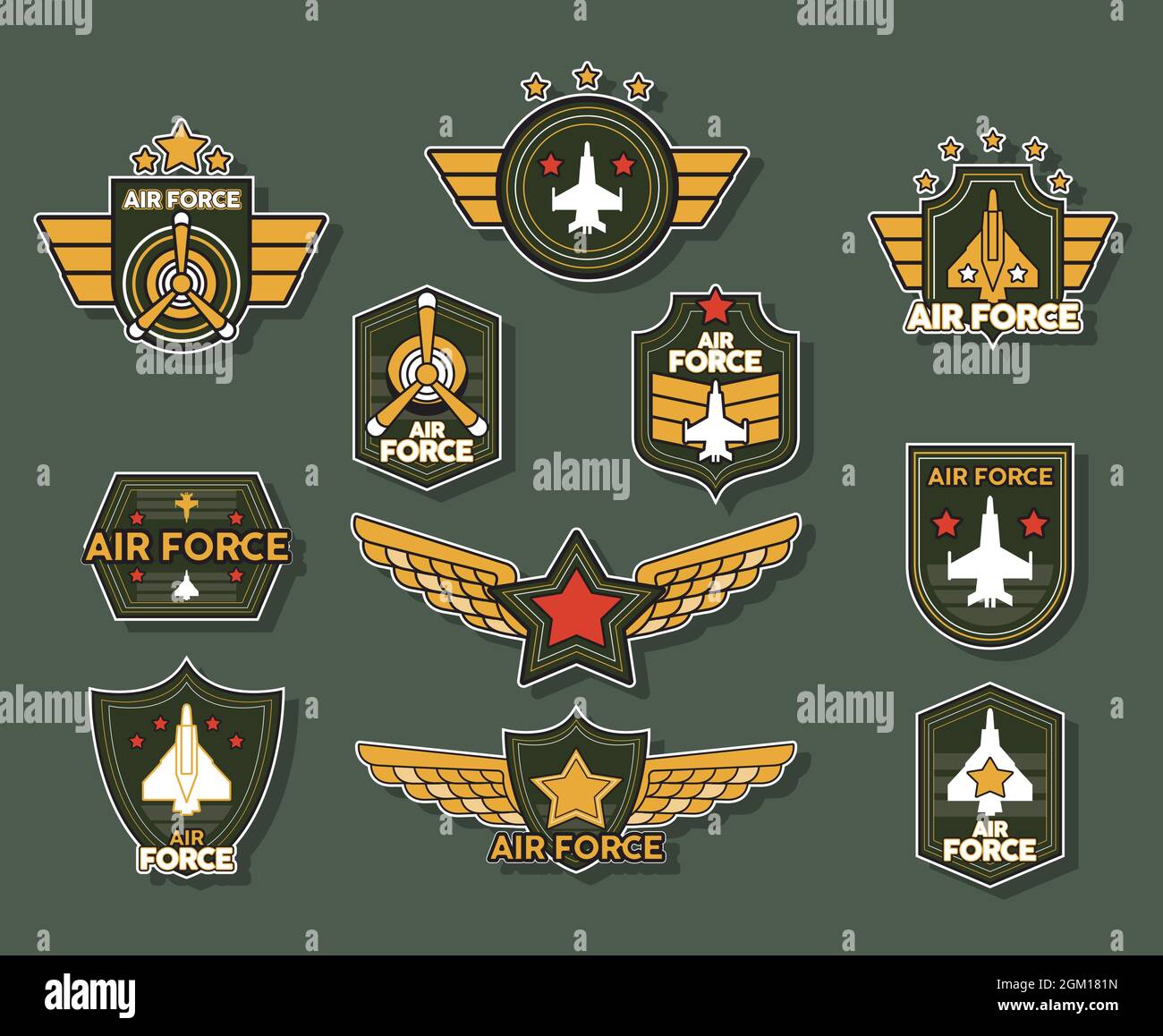 eleven military emblems Stock Vector Image & Art - Alamy
