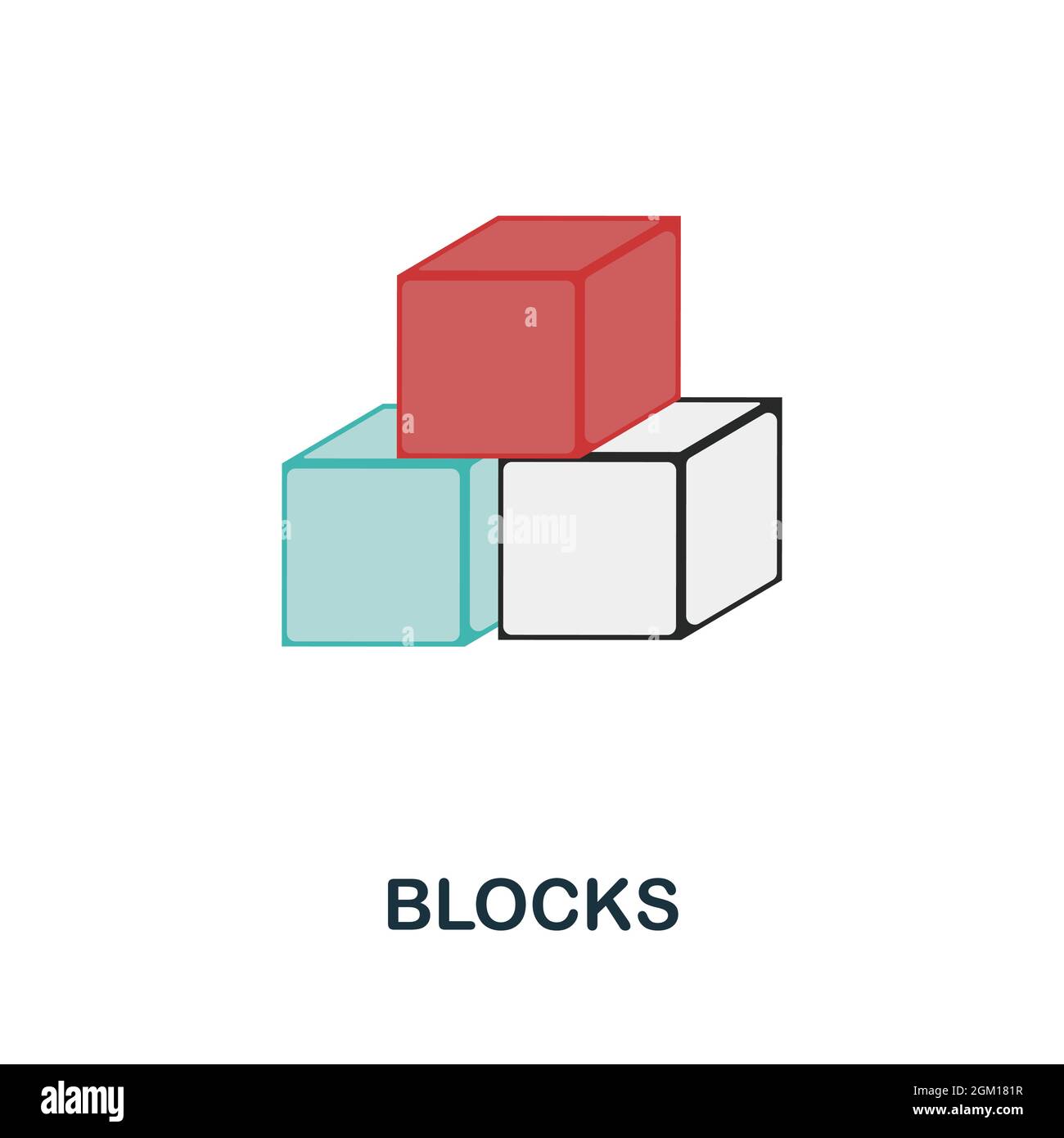 Blocks icon. Flat sign element from table games collection. Creative ...