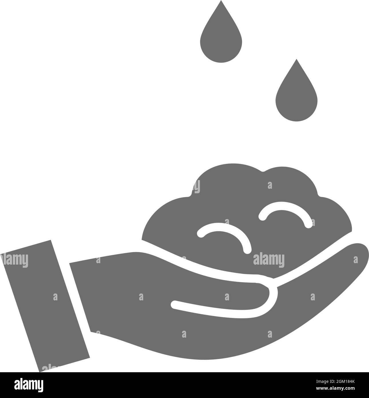 Washing hand with soap, hygiene grey icon Stock Vector Image & Art - Alamy
