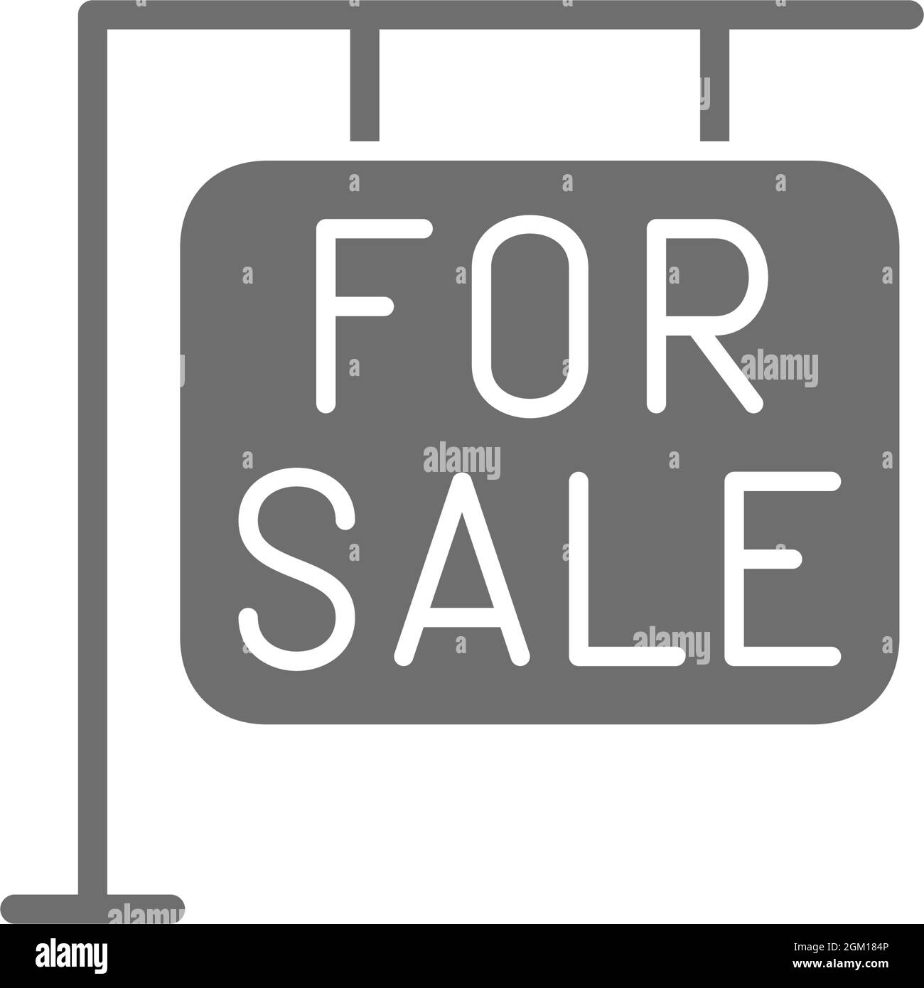 For sale sign, real estate, apartments grey icon Stock Vector Image ...