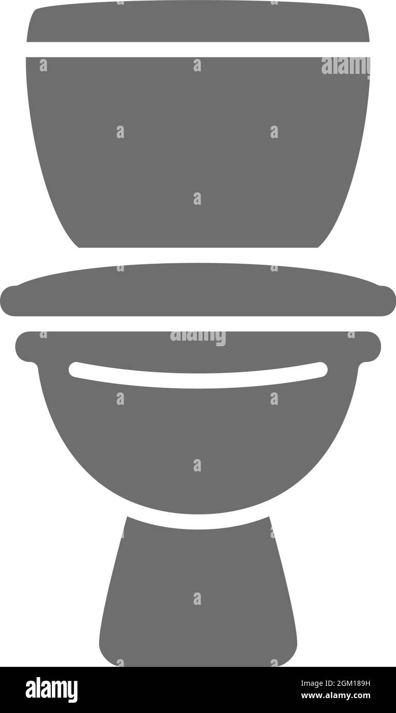 Toilet, lavatory, WC grey icon. Isolated on white background Stock ...