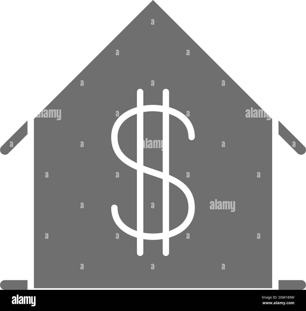 House with dollar sign, sale of apartment grey icon Stock Vector Image ...