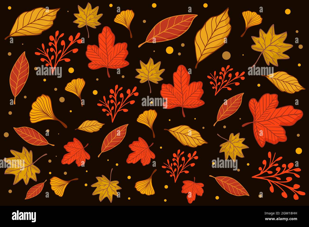 autumn pattern hand-drawn vector illustration Stock Vector Image & Art ...