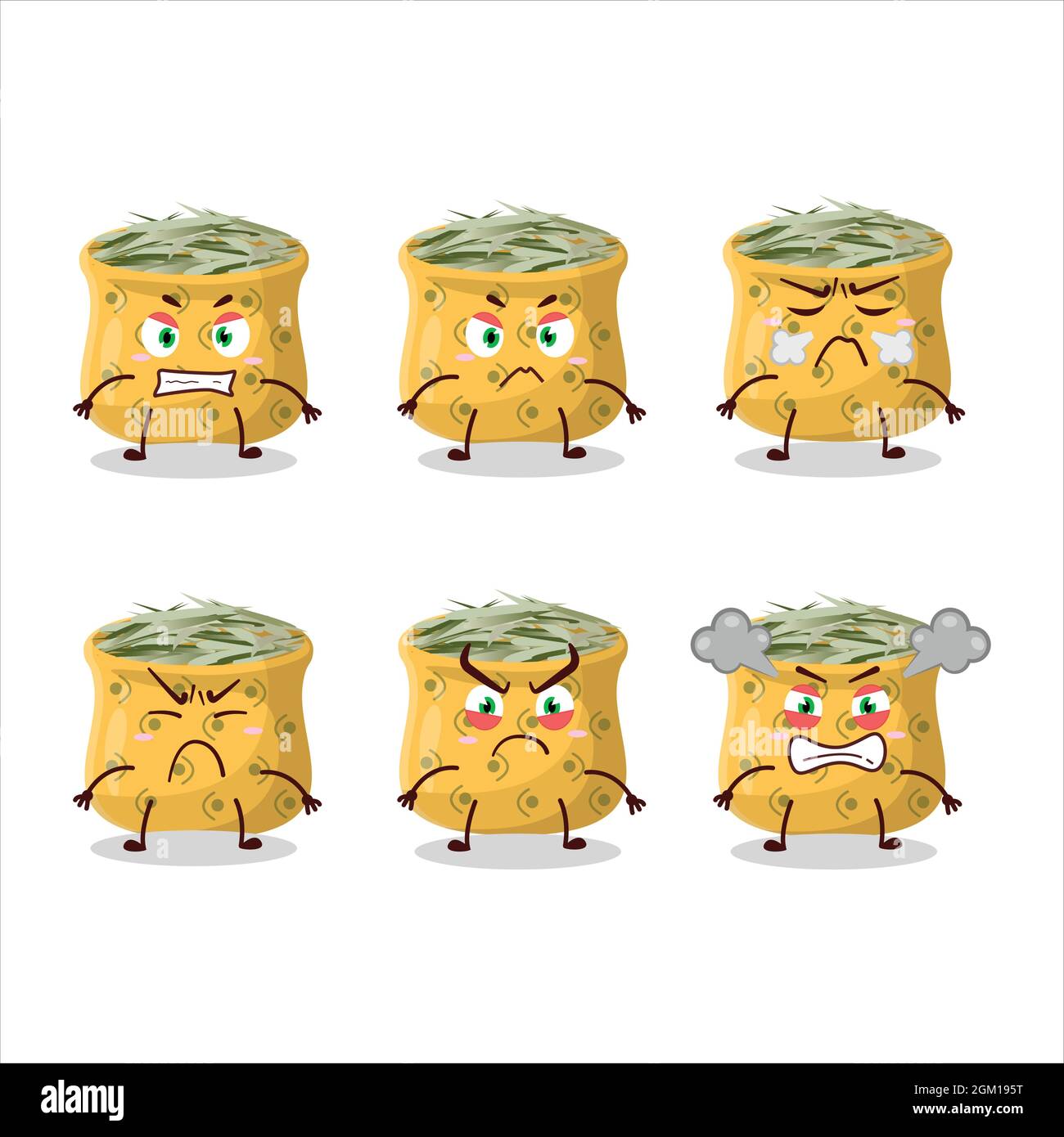 Rosemary cartoon character with various angry expressions. Vector ...