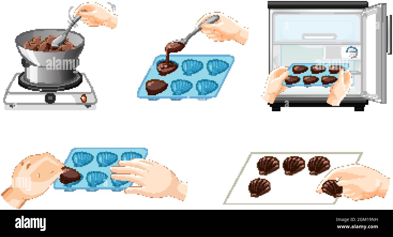 How to make chocolate steps illustration Stock Vector Image & Art - Alamy