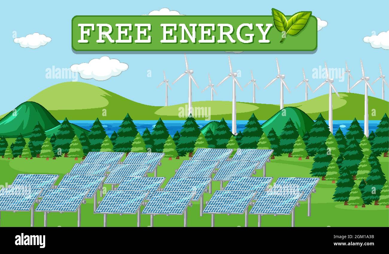 Green energy generated by solar panel illustration Stock Vector Image ...