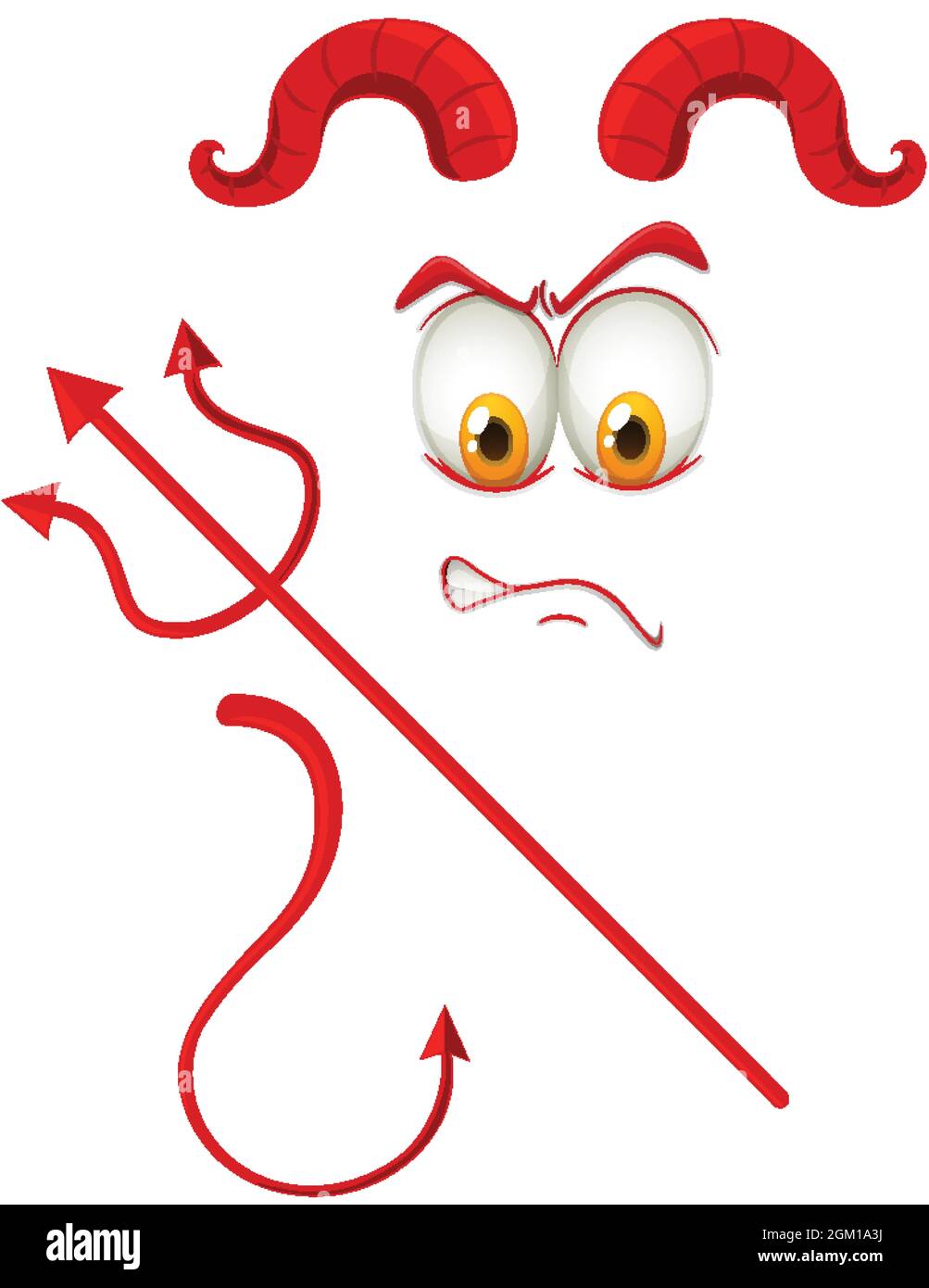 Evil face with devil element illustration Stock Vector Image & Art - Alamy