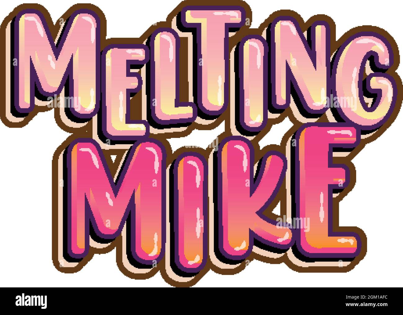 Melting Mike word logo on white background illustration Stock Vector ...