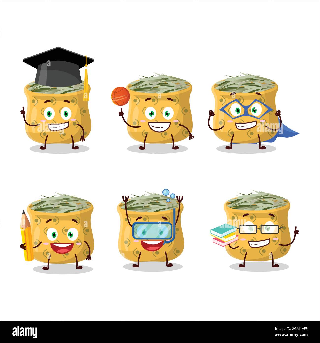 School student of rosemary cartoon character with various expressions ...