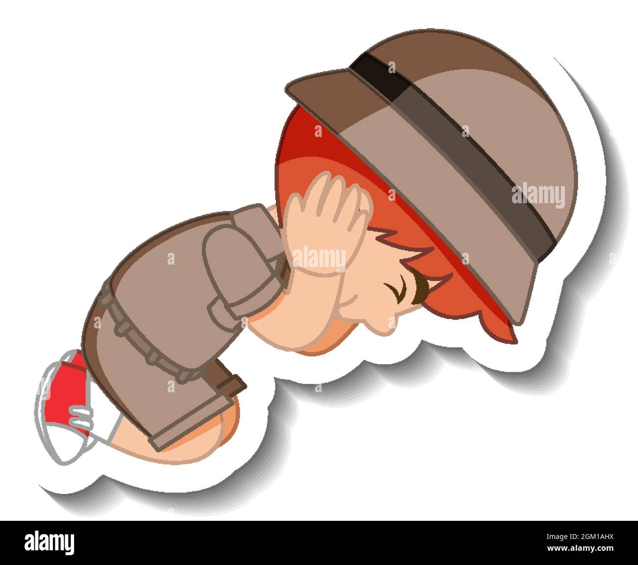 Little boy scout cartoon character sticker illustration Stock Vector ...