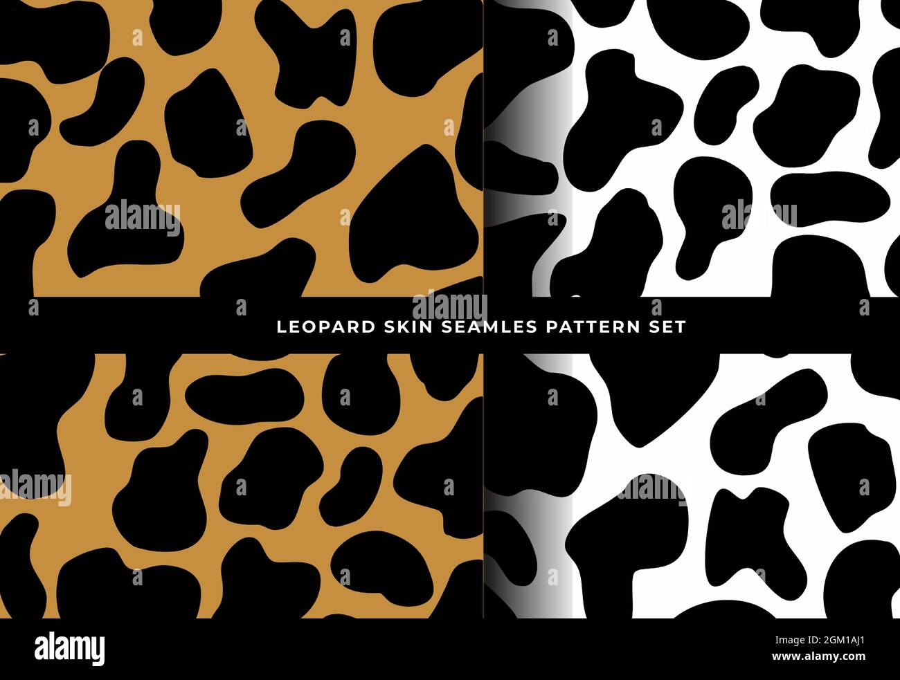 Leopard skin seamless pattern set. Mammals Fur. Collection of print ...