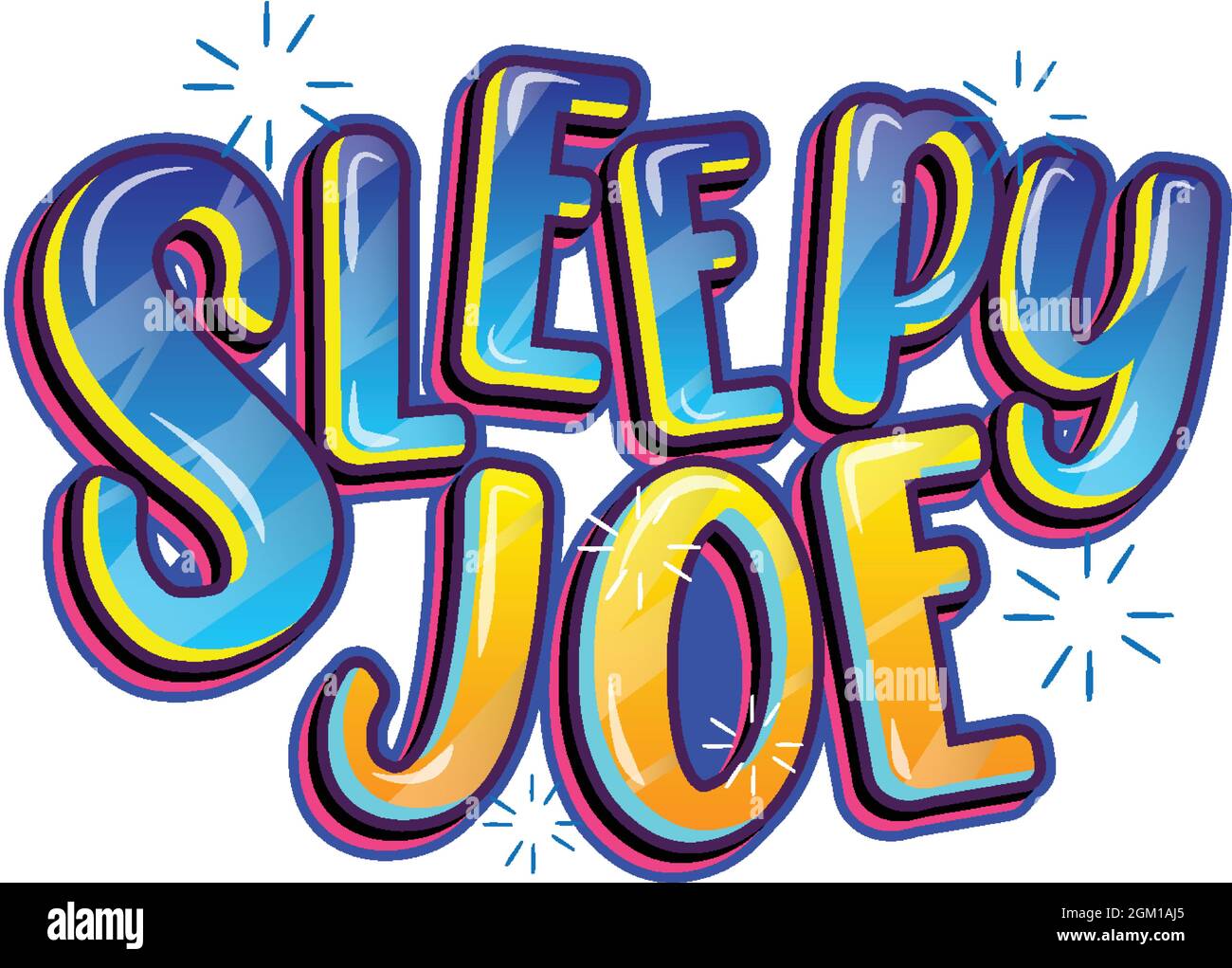 Sleepy Joe word logo on white background illustration Stock Vector ...