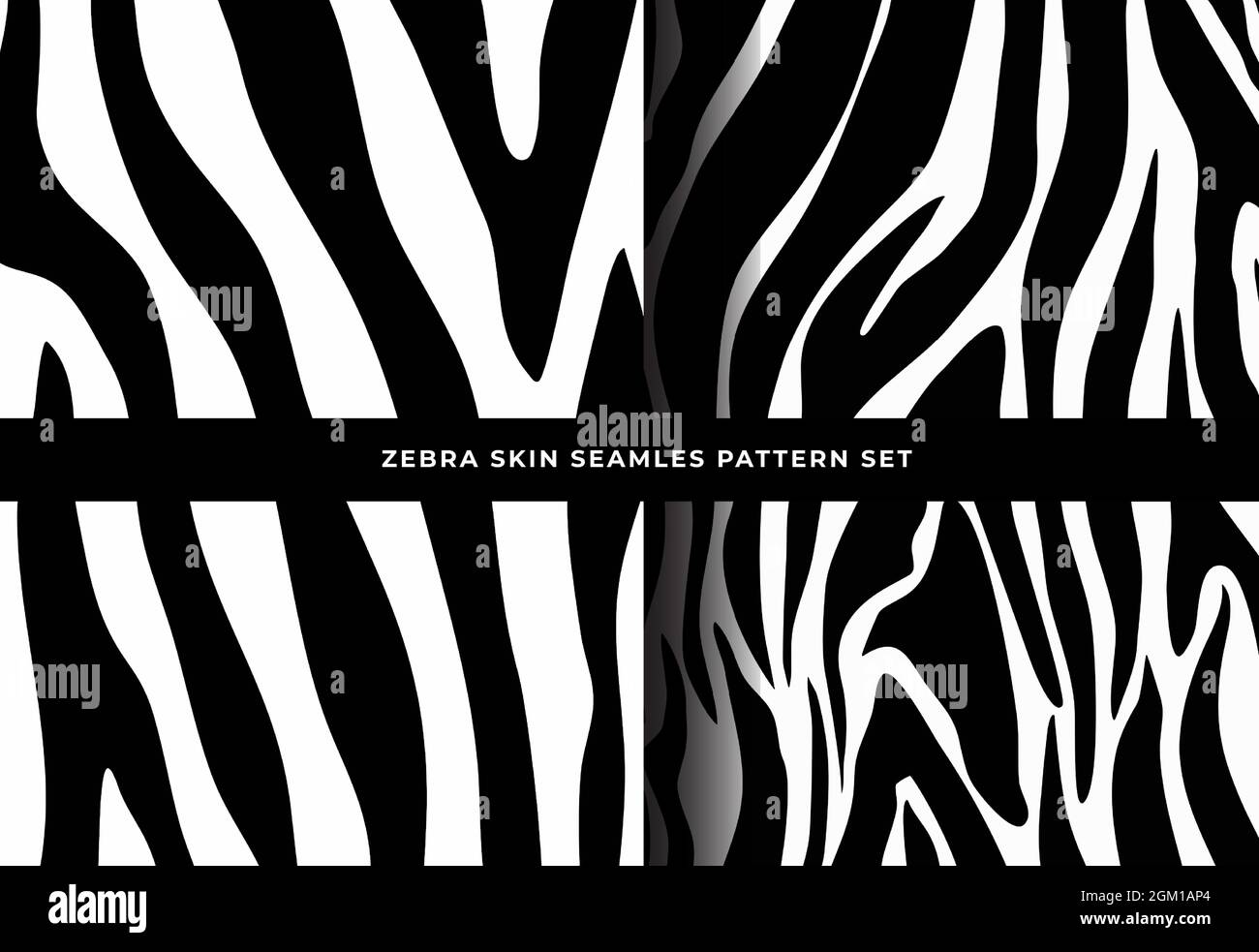 Zebra skin seamless pattern set. Mammals Fur. Collection of print skins ...