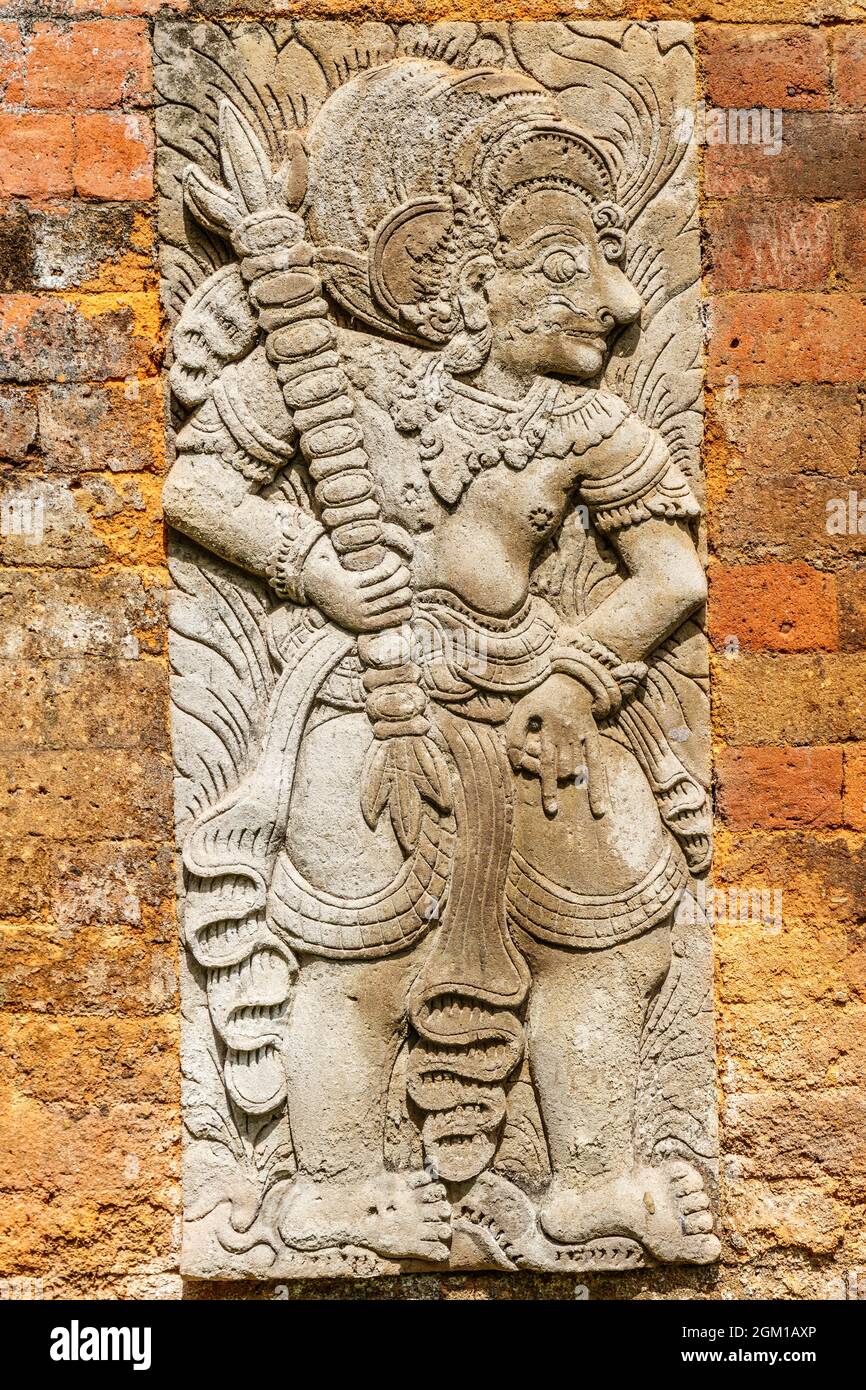 Stone carving at Hindu Balinese temple. Ubud, Gianyar, Bali, Indonesia ...
